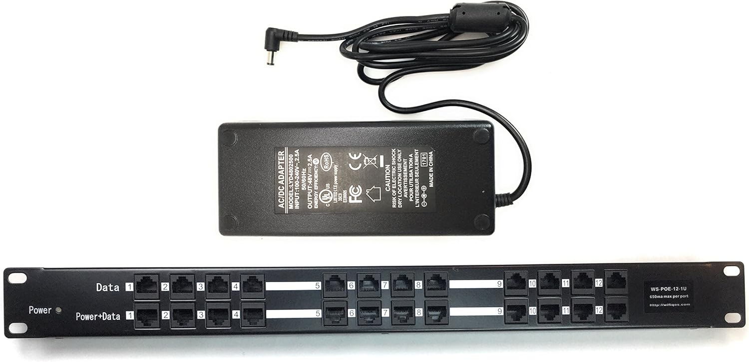 WS-POE-12-48v120w 12 Port Poe Injector - add Power Over Ethernet for ...