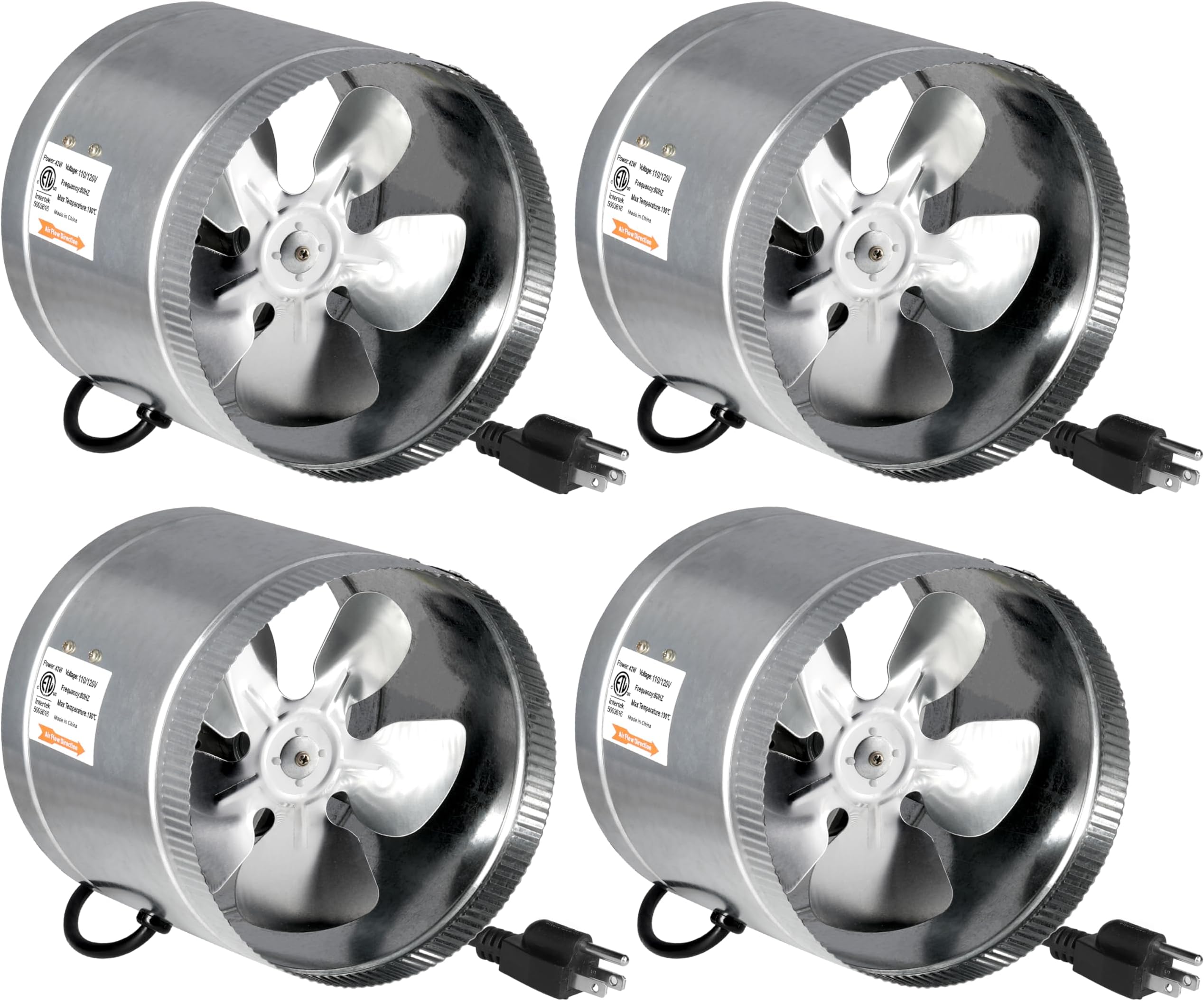 Amazon.com: iPower 8 Inch 420 CFM Inline Booster Duct Fan with Low ...