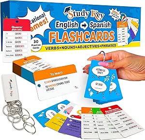 500+ Spanish Verb Flash Cards for Adults & Kids Spanish Vocabulary ...