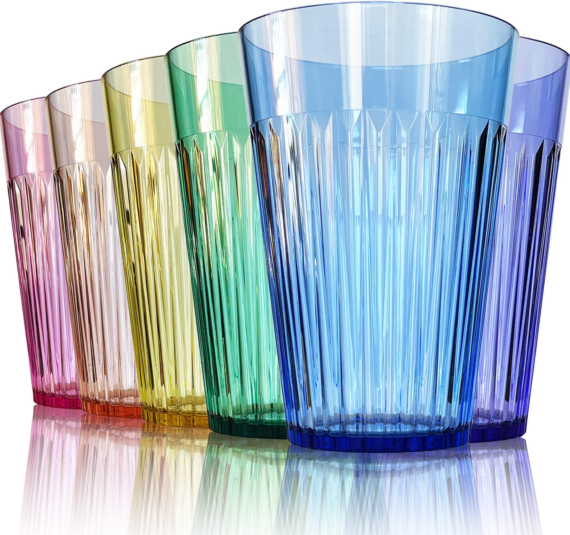 Amazon.com | US Acrylic Café Plastic Reusable Tumblers (Set of 12) 32 ...