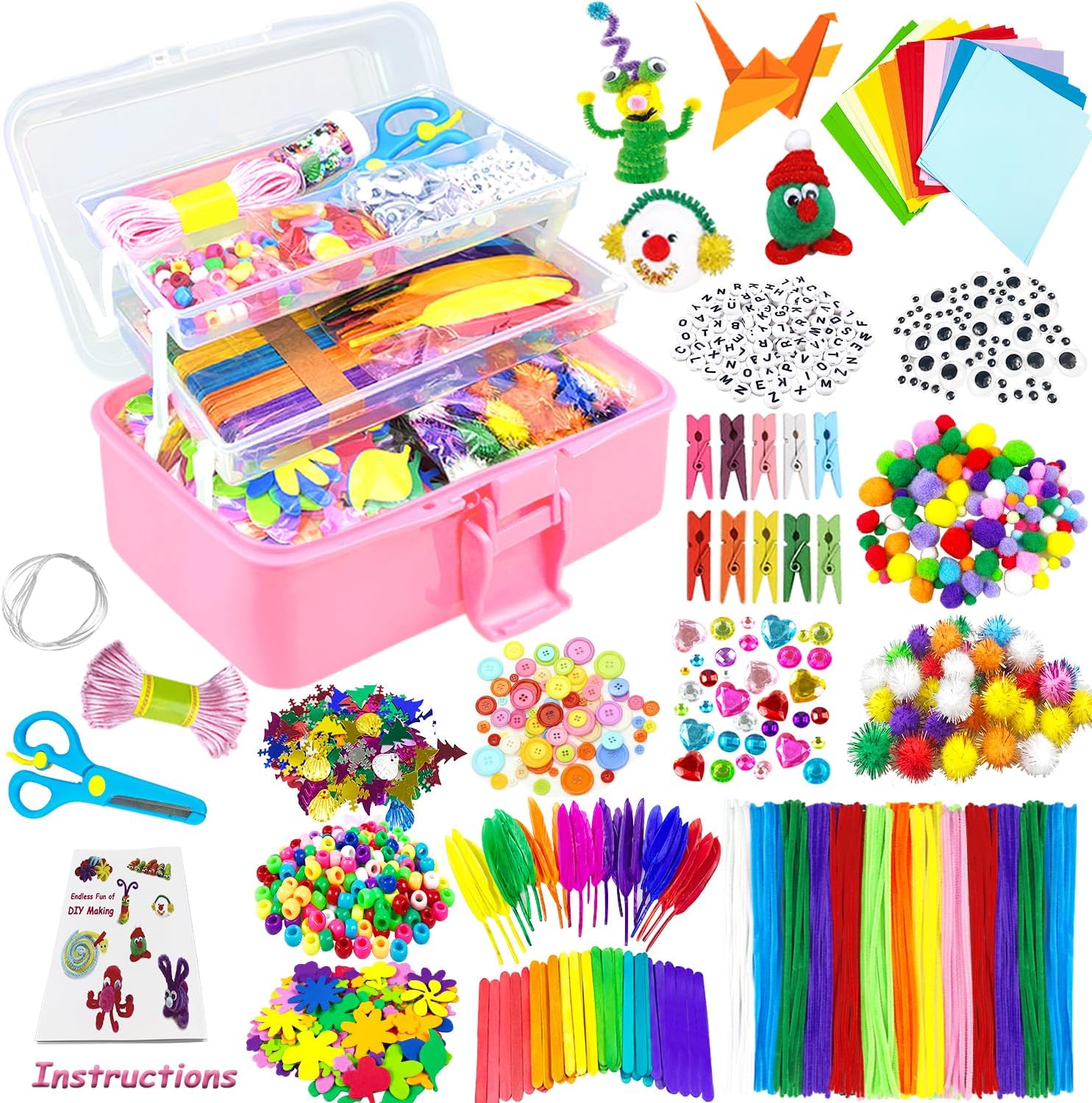 Vluinani 3000pcs Craft Kits For Kids Diy Arts And Crafts | Desertcart INDIA