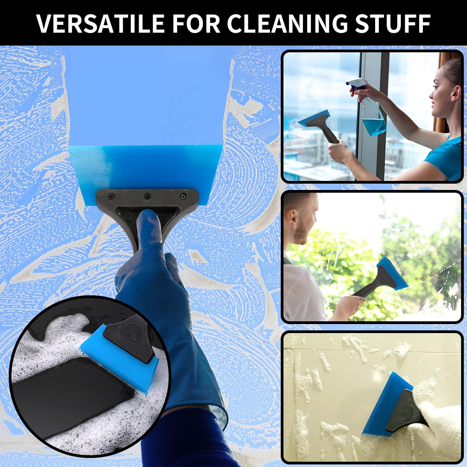 AUSZUOI Window Tint Squeegee(3-Pack),Auto Water Blade, Water Wiper ...