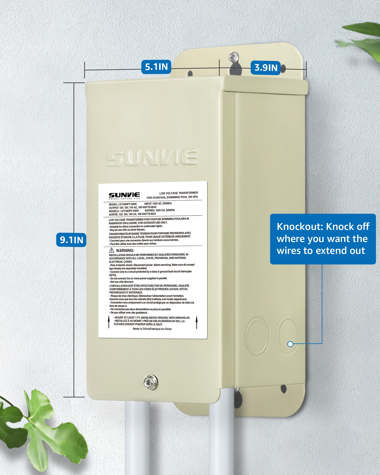 Snapklik.com : 100W Pool Light Transformer 120V To 12V/13V/14V AC ...