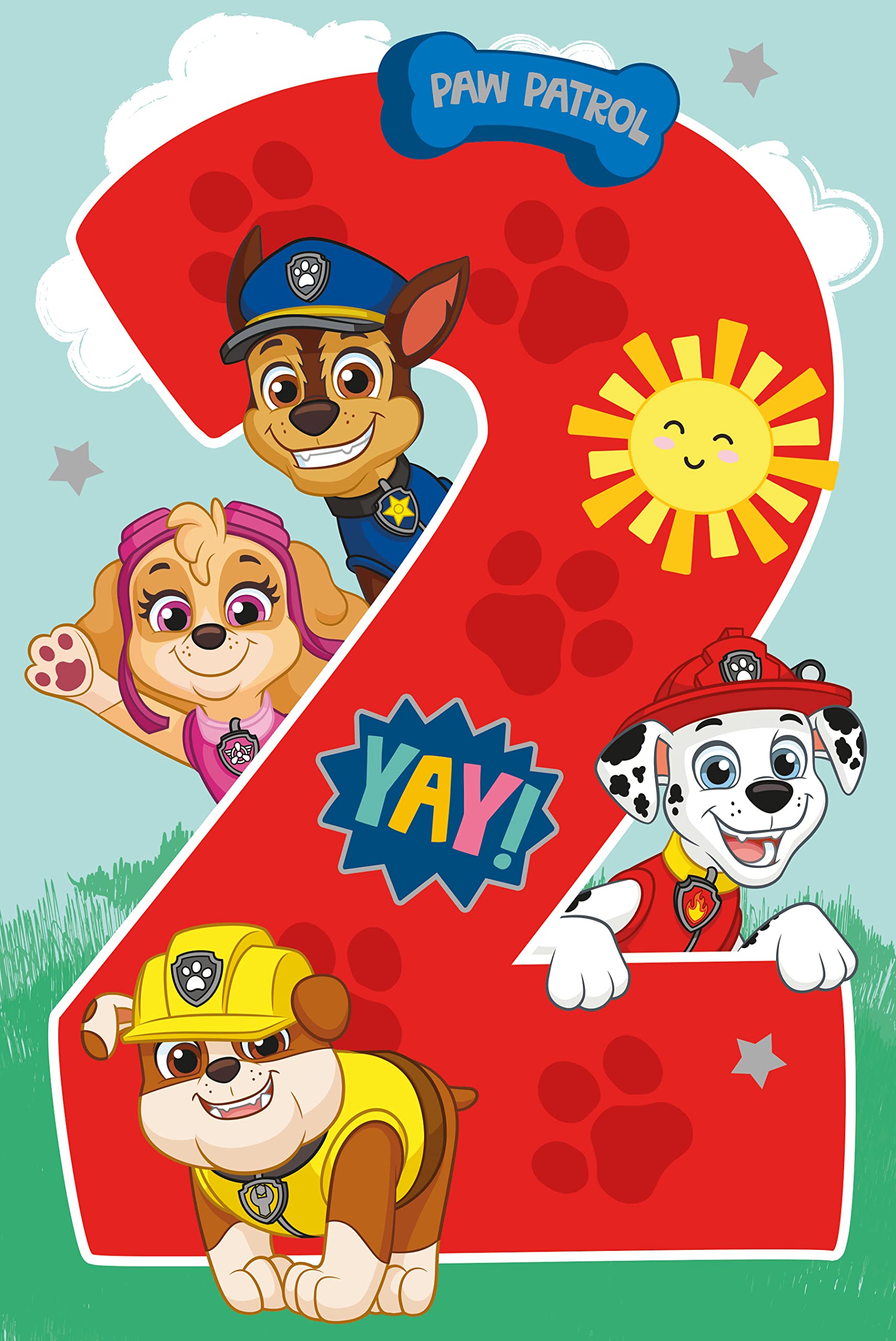 2nd Birthday Card, Birthday Card for 2nd Birthday, Paw Patrol Birthday ...