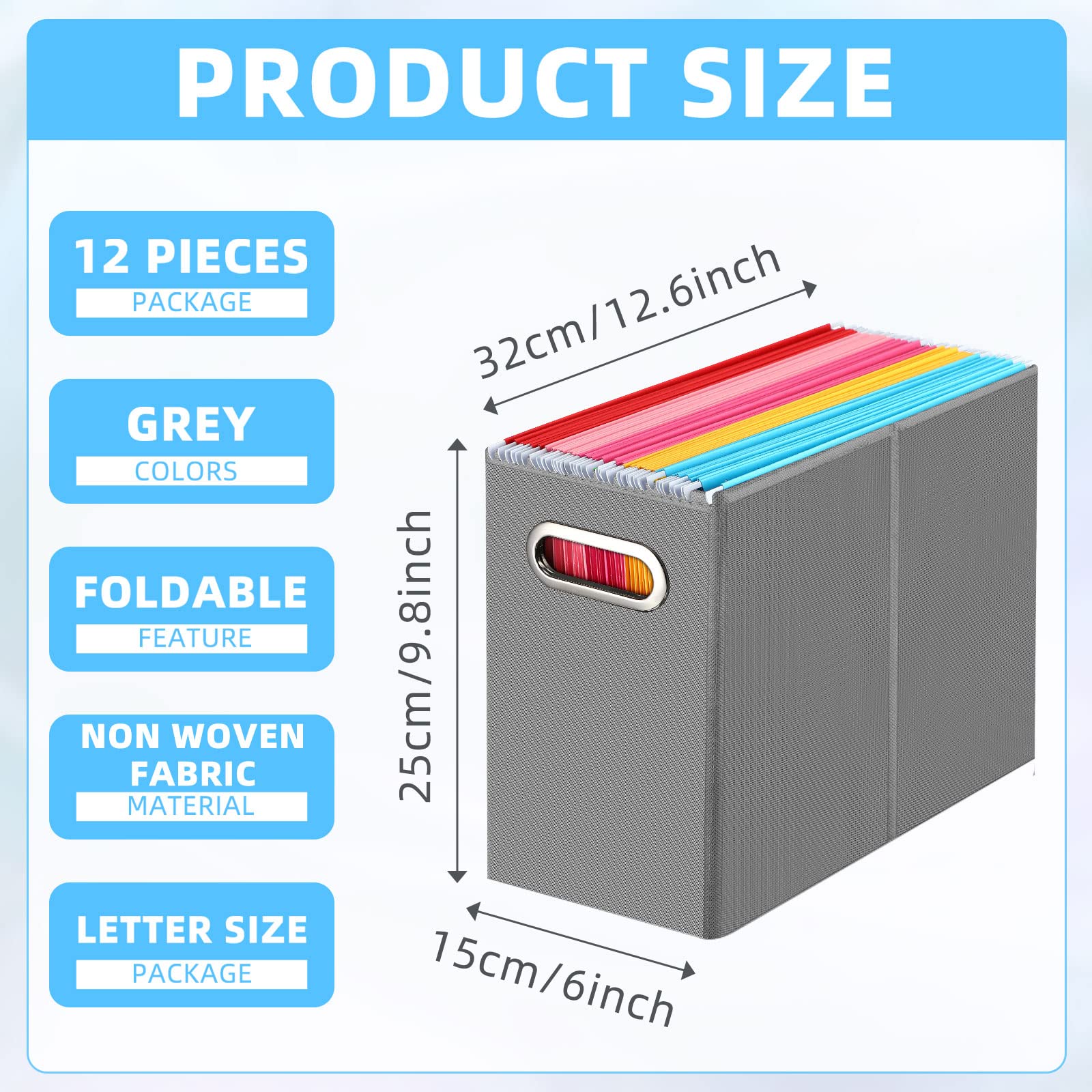 Snapklik.com : Irenare 12 Pcs File Organizer Box For Hanging Files ...