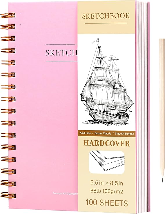 Amazon.com: Yoment 5.5" x 8.5" Sketch Book Small Sketchbook for Drawing ...