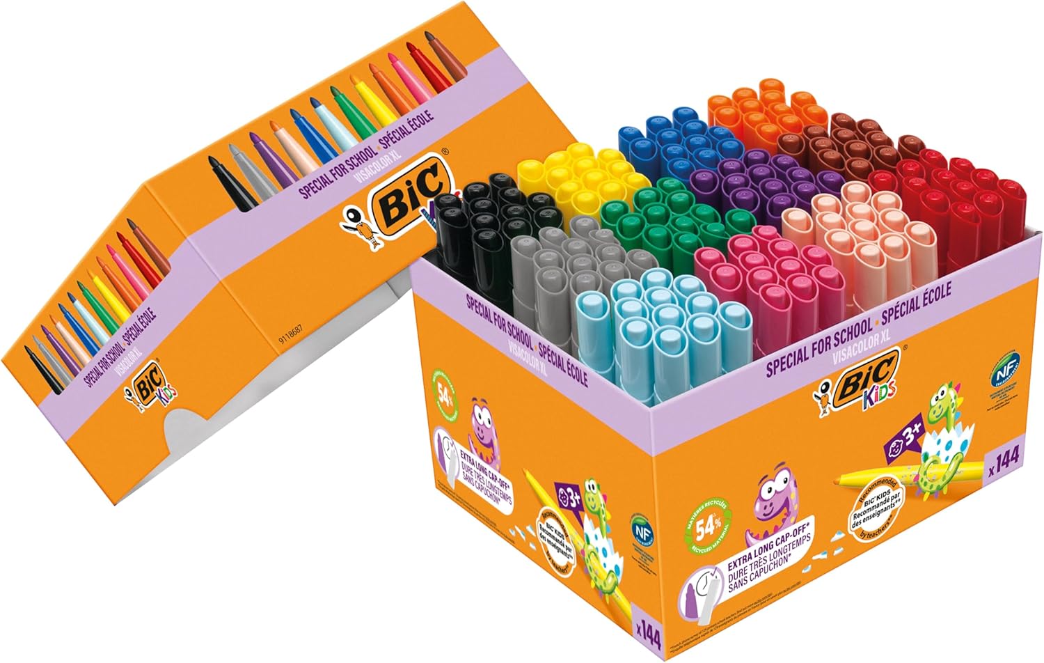 BIC Kids Visacolor XL Colouring Pens 144 Classpack : Amazon.co.uk: Toys ...