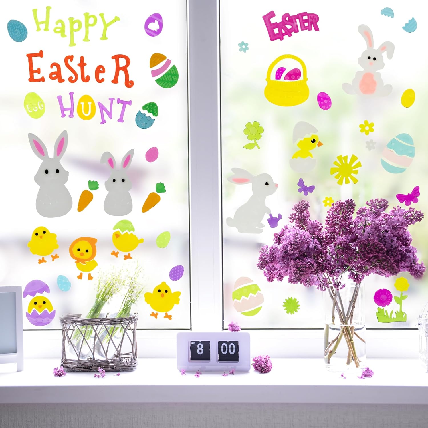 Amazon.com: Northlight Set of 6 Double Sided Easter Gel Window Clings ...