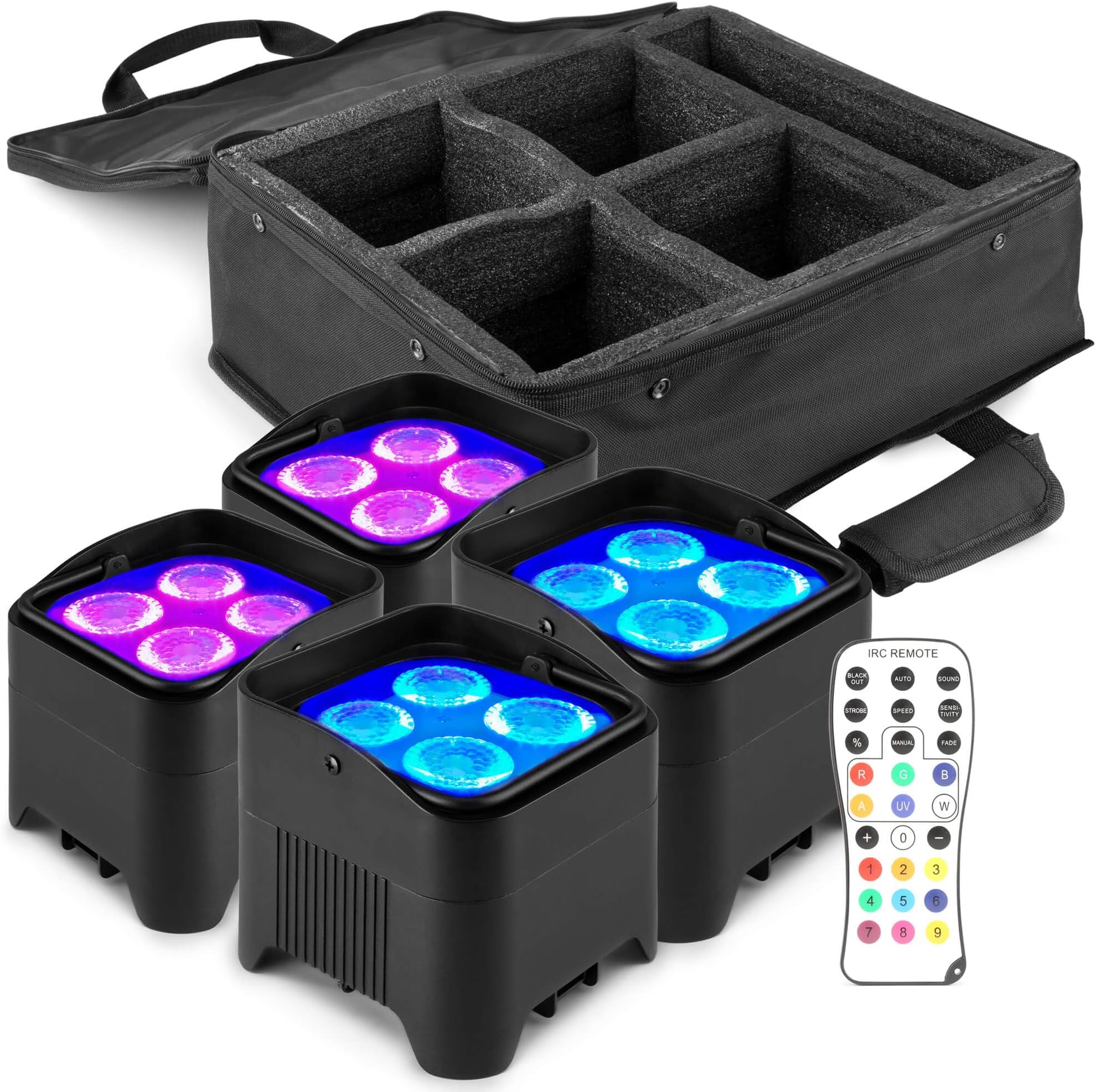 BeamZ BBP90 Uplight PAR Akku LED Strahler 4x 4 Watt, Bühnenbeleuchtung ...