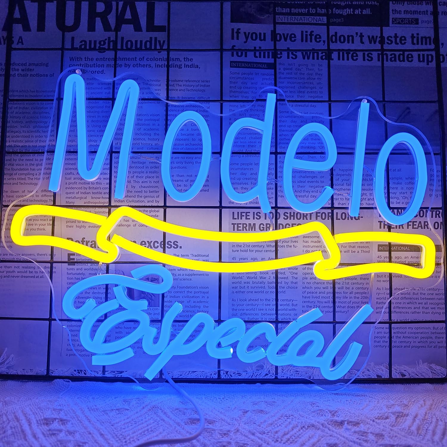 Amazon.com : JooeTuu Beer Modelo Neon Signs for Wall Decor Dimmable Led ...