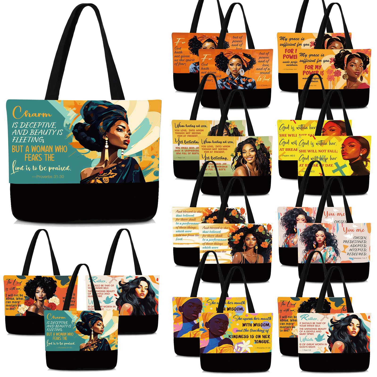 Amazon.com - SilTriangle 20 Pcs Christian Canvas Tote Bag Gifts Bags ...