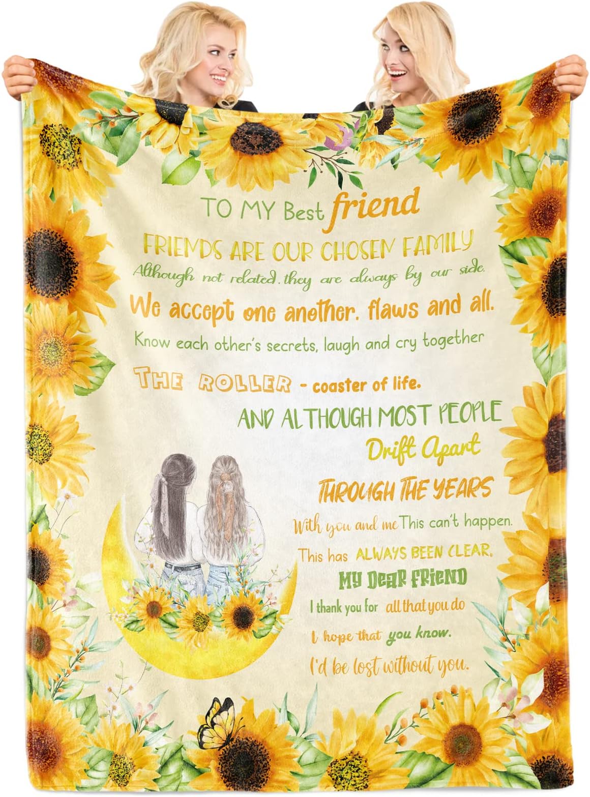 Best Friend Birthday Gifts for Women, Best Friend Blanket, Unique ...