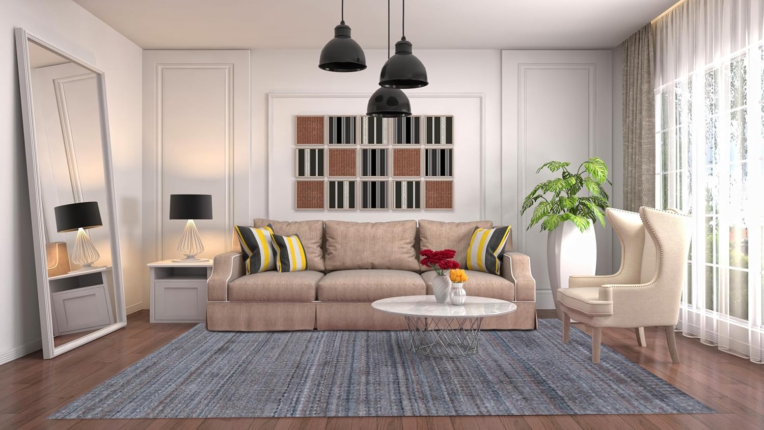 Amazon.com: EORC Shop Knotted Wool Modern Solid Loom Rug - Stylish and ...