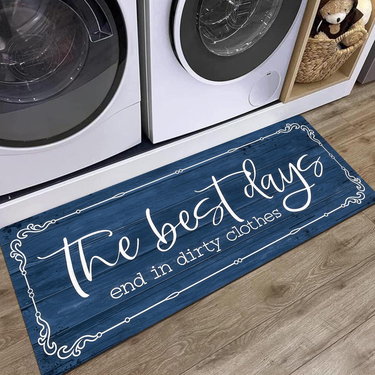 Amazon.com: KOZYFLY Laundry Room Rug Runner 20"x48" Non Slip Kitchen ...