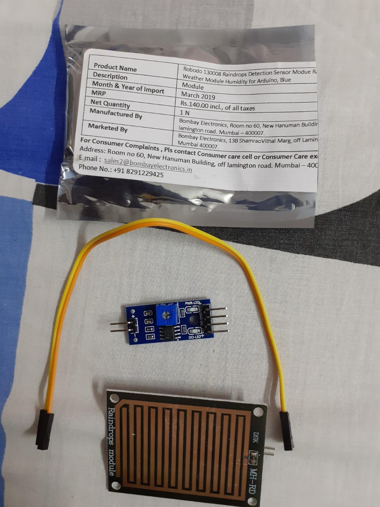 Raindrops Detection sensor modue rain module weather module Humidity ...