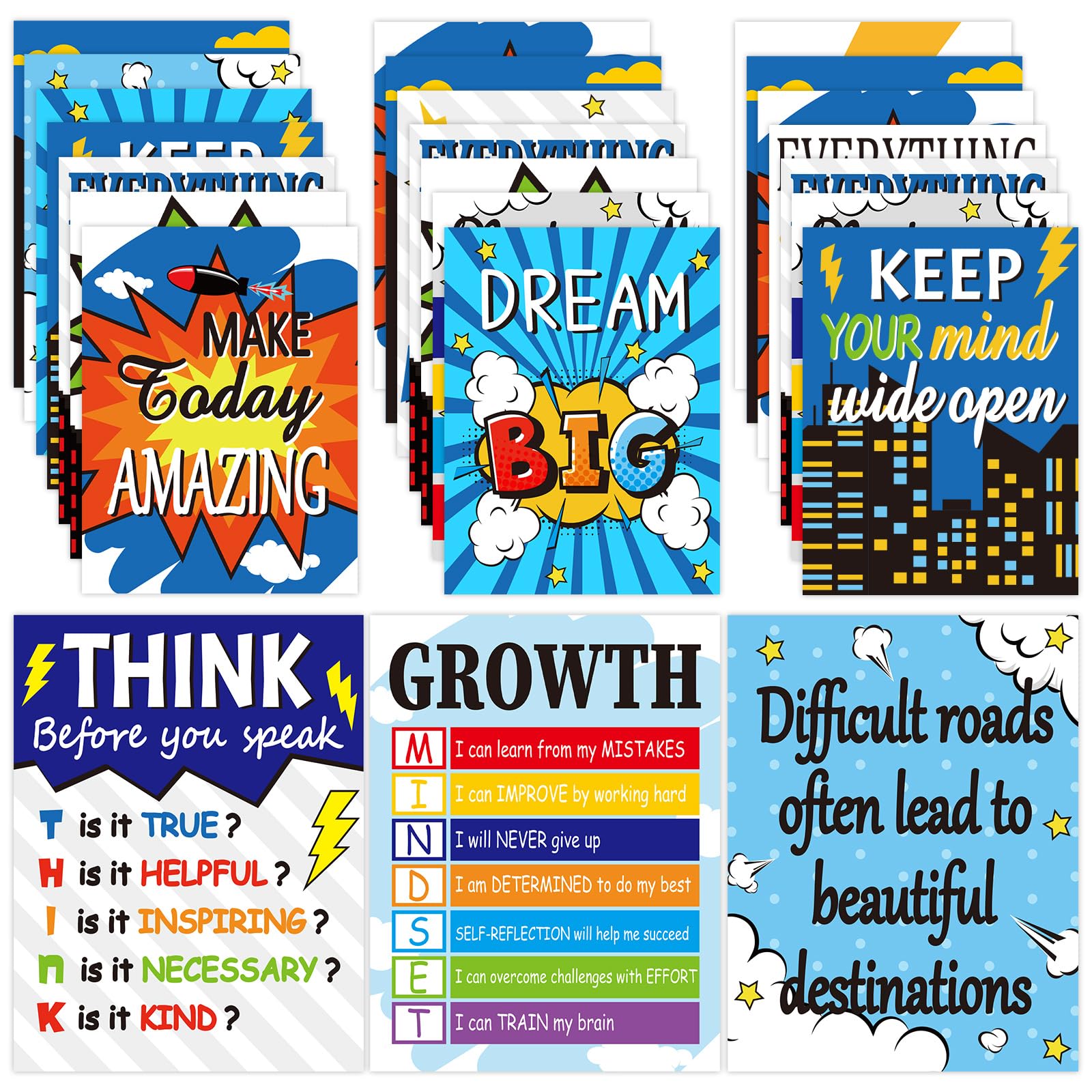 Amazon.com: 12 Superhero Inspirational Quote Posters for Classroom Wall ...