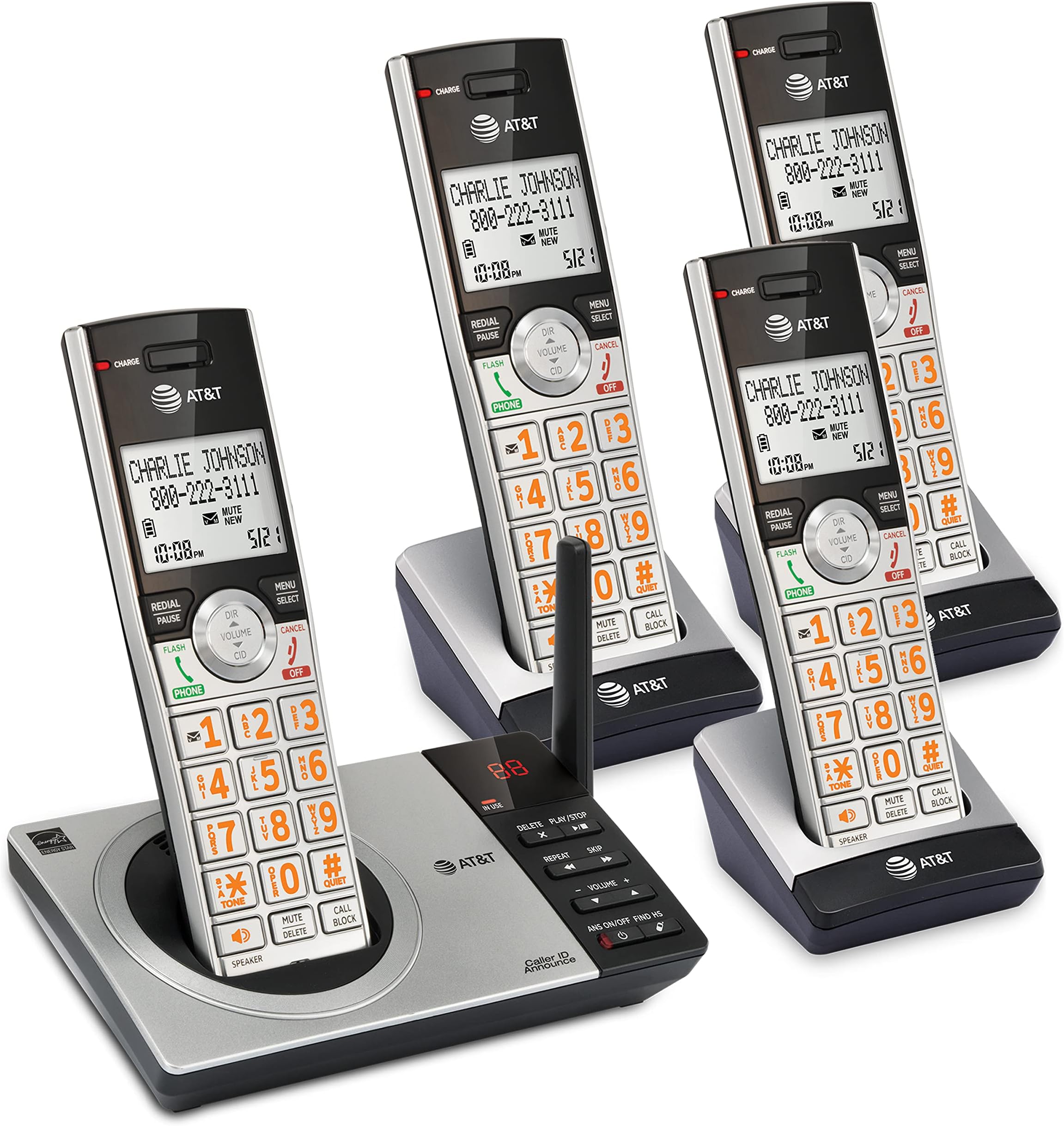 Amazon.com : AT&T DLP73510 5-Handset Cordless Phone with Unsurpassed ...