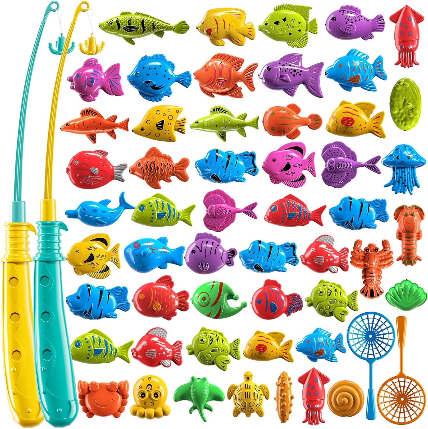 Amazon.com: TEMI Fishing Toy Game for Kids 3 4 5 6 7 8 Years Old, 51 ...