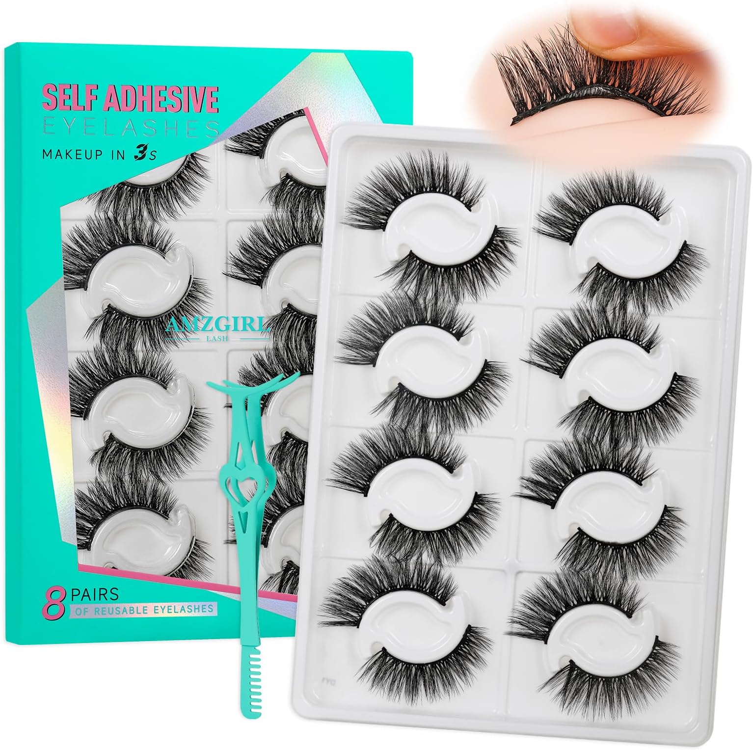 Amazon.com: Self Adhesive Eyelashes No Glue Needed, Lash Clusters 8 ...