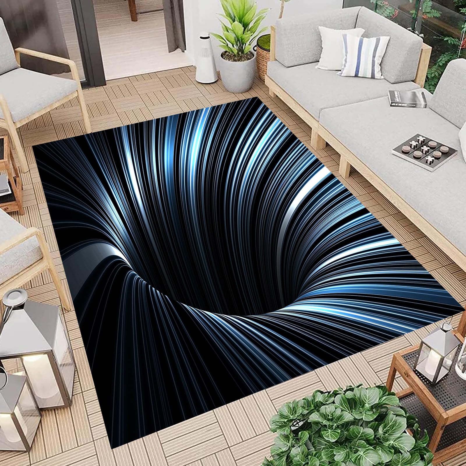 Amazon.com: Osimiccp Optical Illusion Rug for Bedroom,3'x5' Non-Slip 3D ...