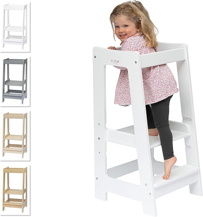 Stepup Baby Montessori Learning Tower Kitchen Helper Stand, Adjustable ...