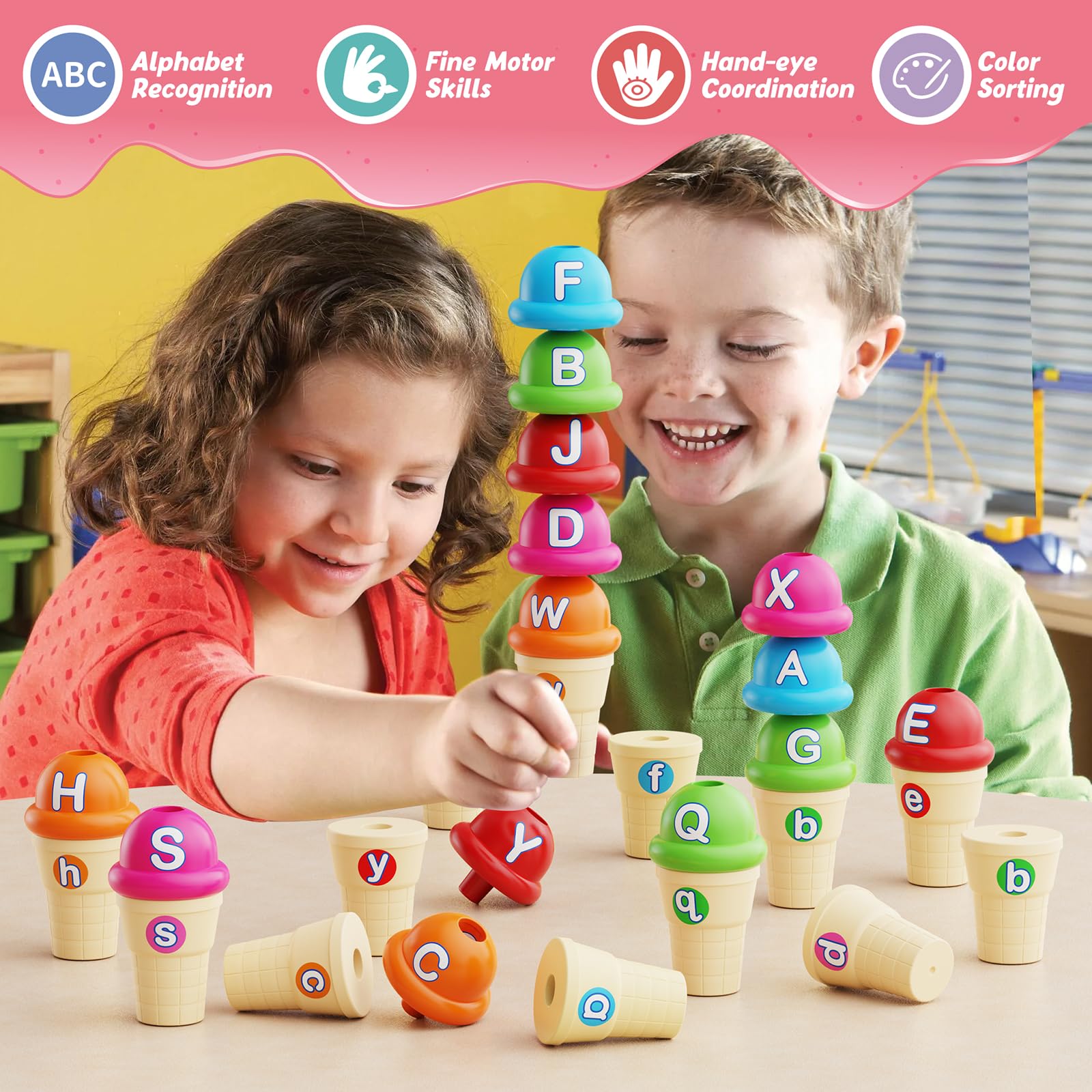 Snapklik.com : Alphabet Learning Toys,Ice Cream Toys Play Set,ABC Learning For Toddlers Kids ...
