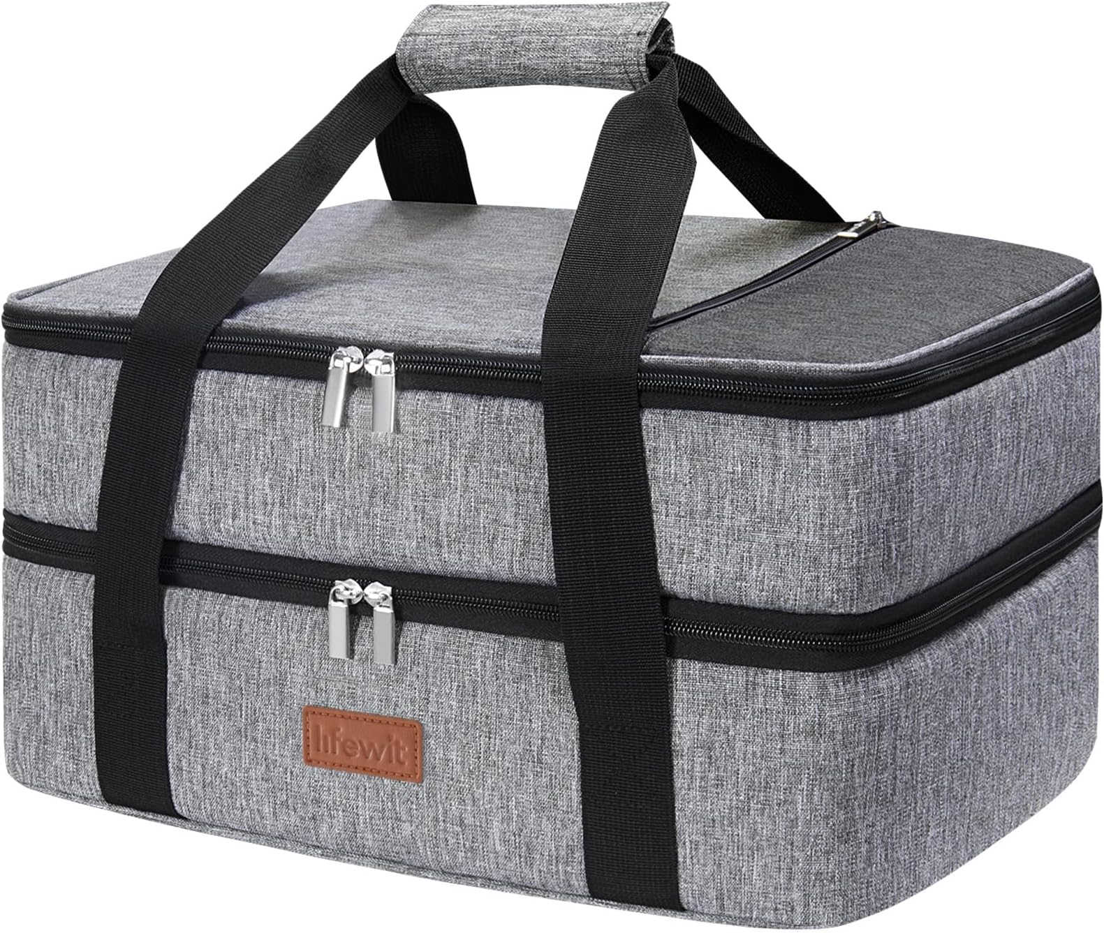 Amazon.com: Lifewit Double Decker Insulated Casserole Carrier for Hot ...