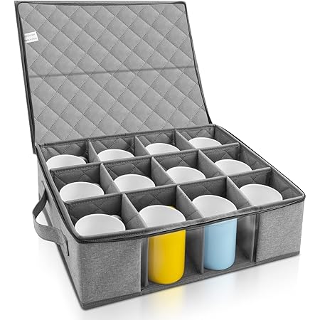 Amazon.com - VERONLY Mug Storage Box with Dividers, China Storage ...