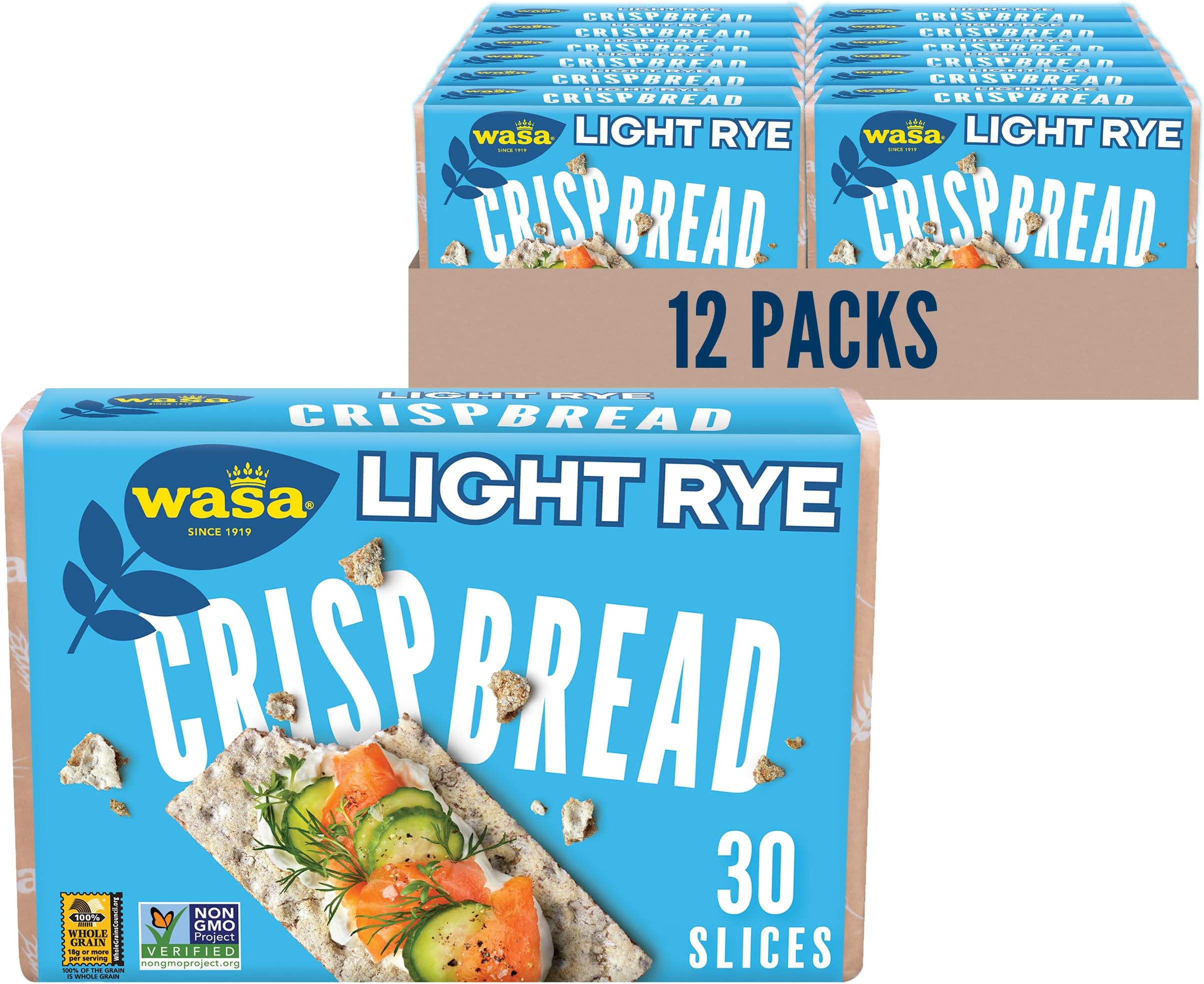 Amazon.com: Wasa Light Rye Crispbread, 9.5 oz (Pack of 12), Rye ...