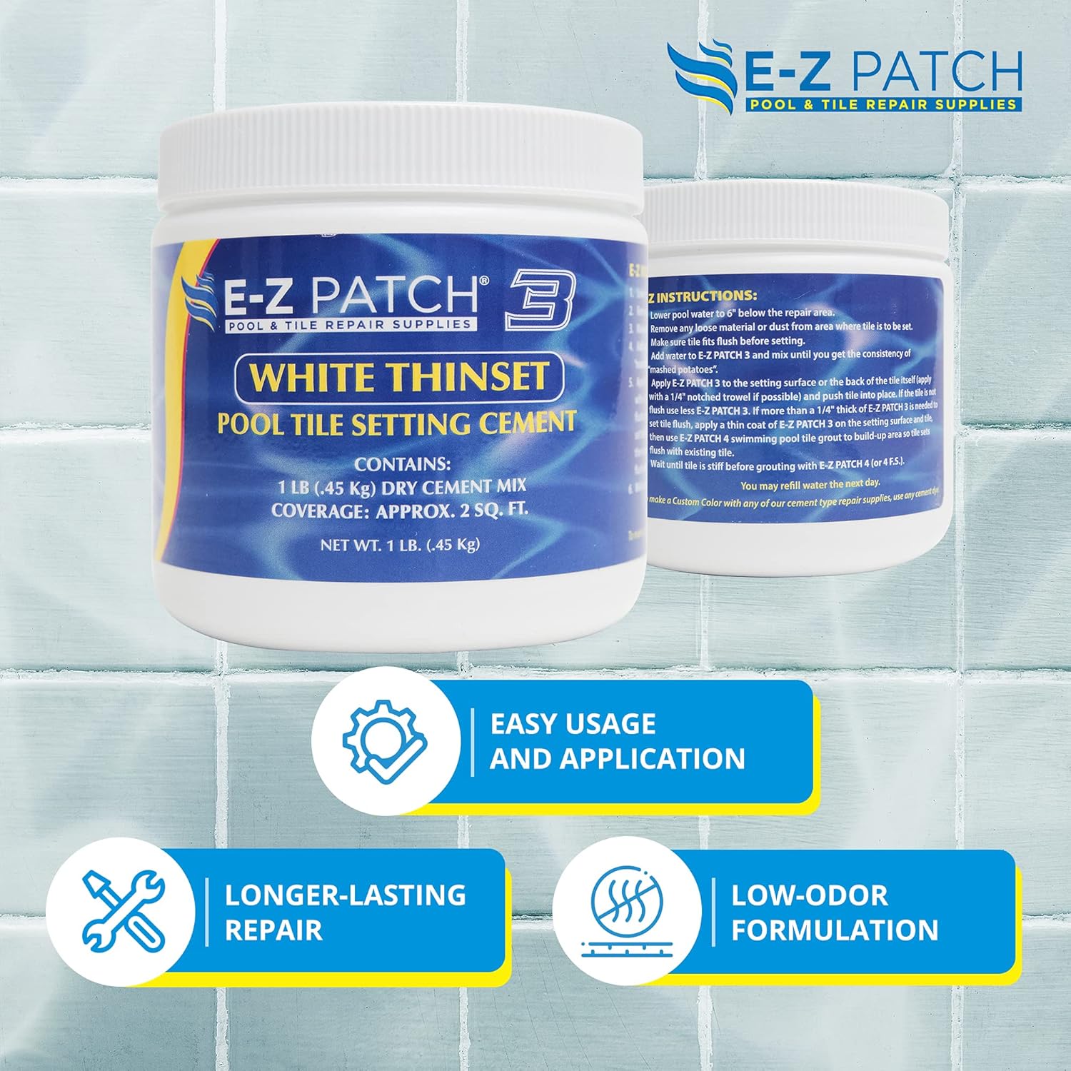 EZ Patch 3 Pool Tile Thinset Cement Review - Pure Pool Life