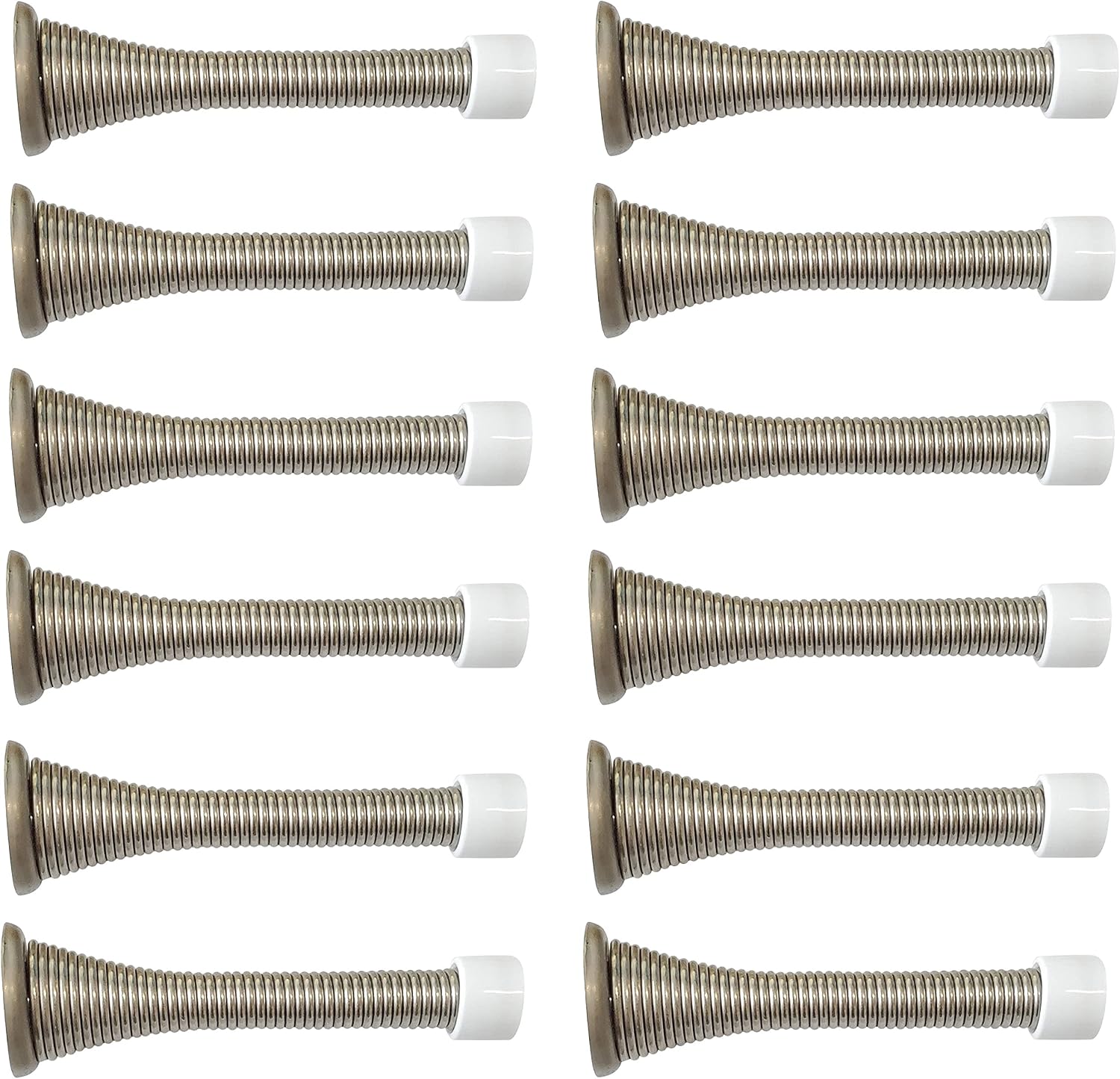 12 Pack Spring Door Stopper 3-1/8″ Flexible Heavy Duty Screw-in ...