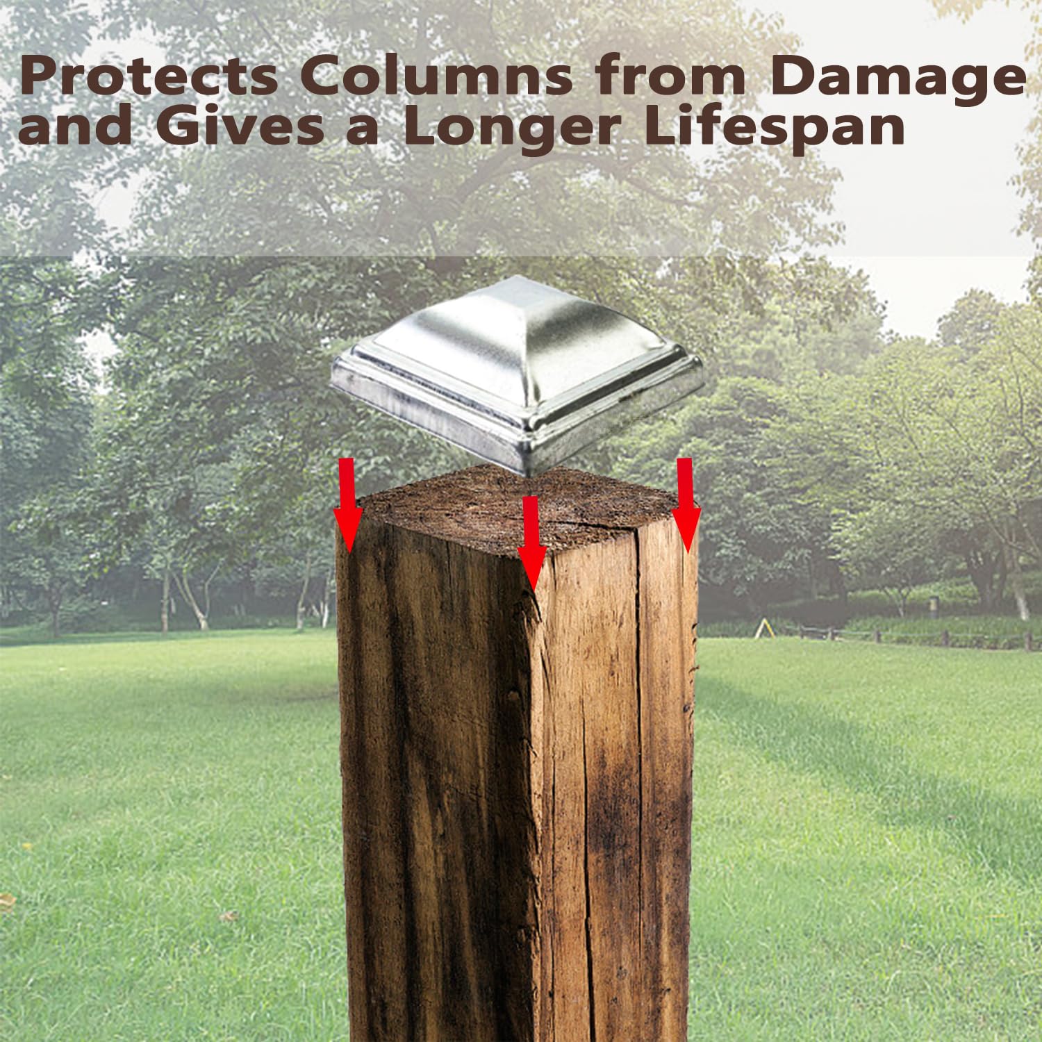 Snapklik.com : MYOYAY 4 Inch Aluminium Fence Post Cap