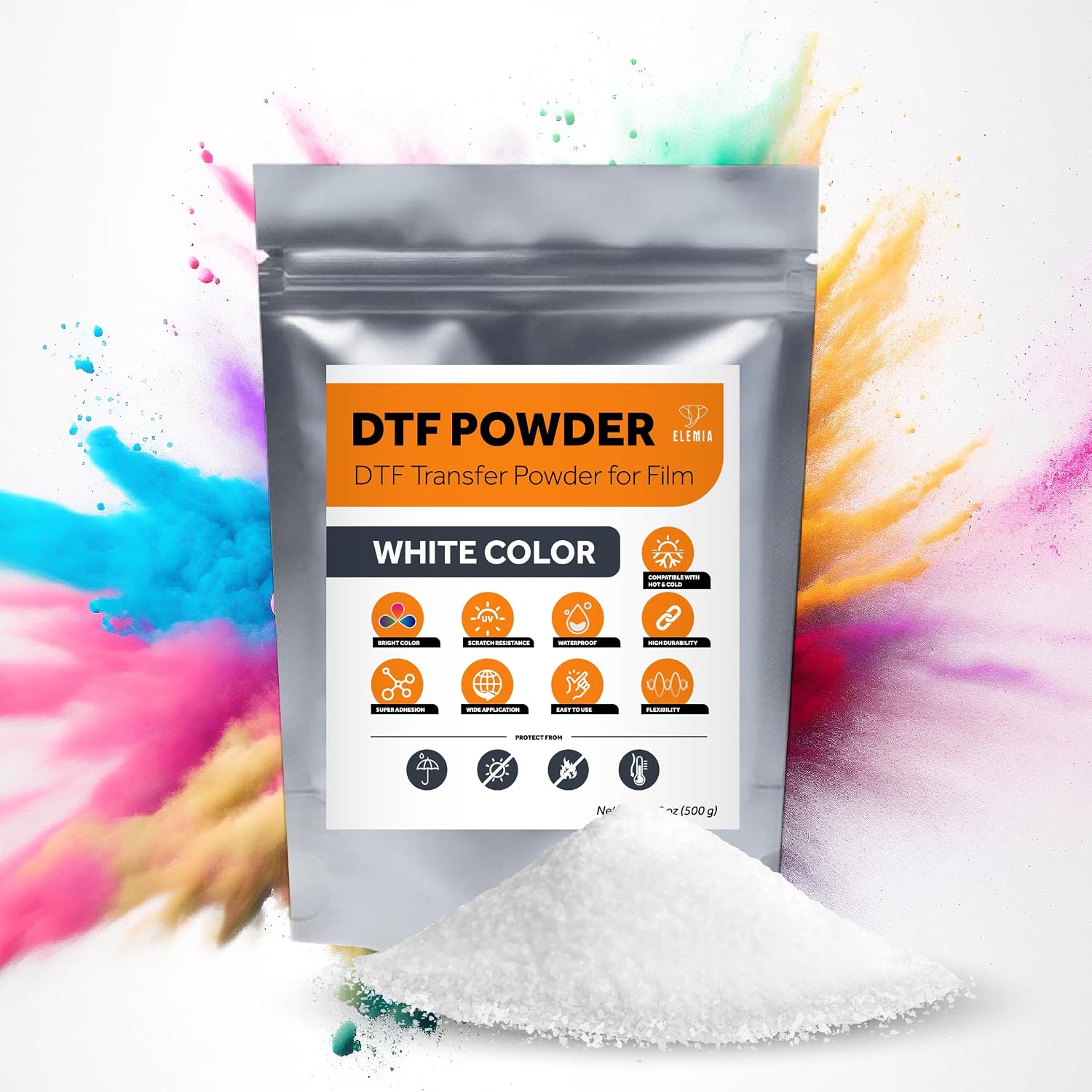 Amazon.com: ELEMIA DTF Powder Adhesive White, Hot Melt, Compatible with ...