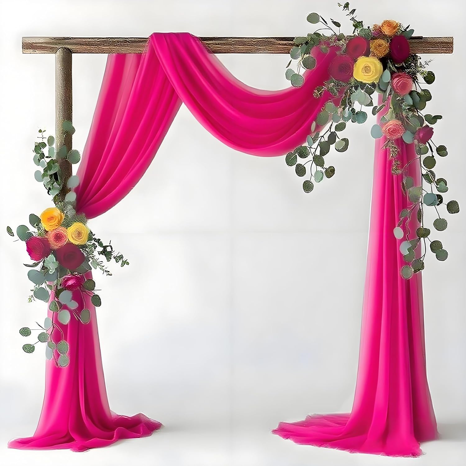 Amazon.com: Hot Pink Wedding Arch Draping Fabric, Hot Pink Chiffon ...