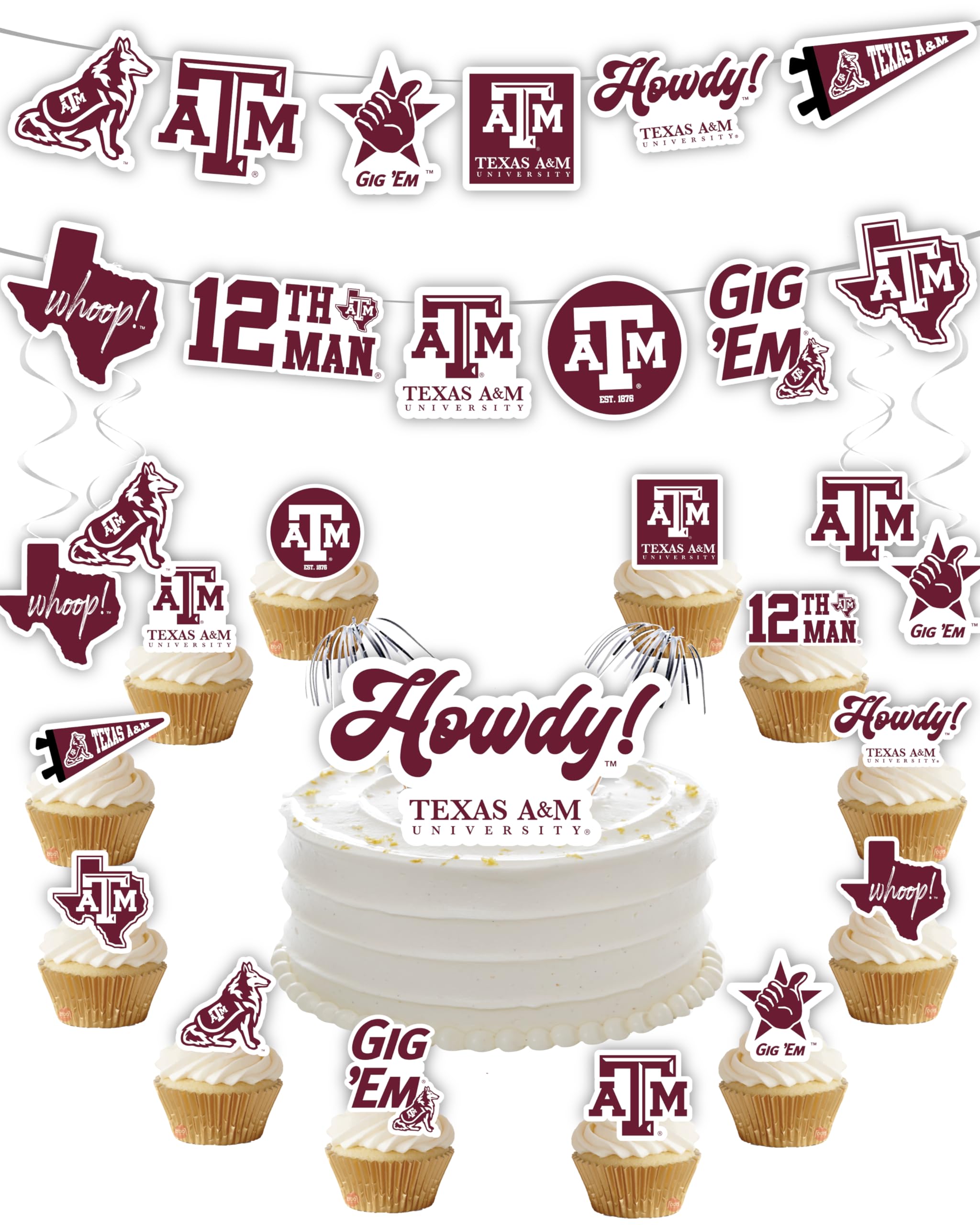 Amazon.com: Texas A&M Party Supplies (42 Pieces) Texax A&M Party ...