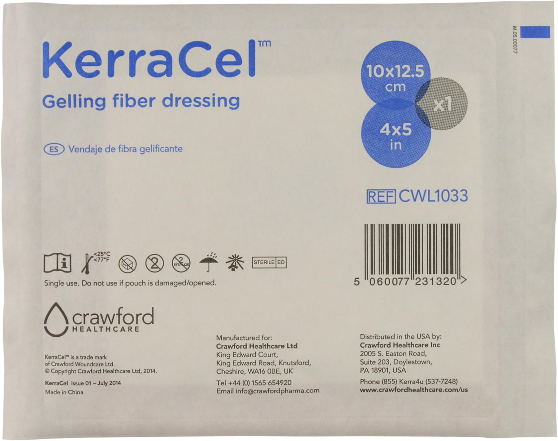 Amazon.com: KerraCel 4"x 5" Gelling Fiber Wound Dressing (CWL1033 ...