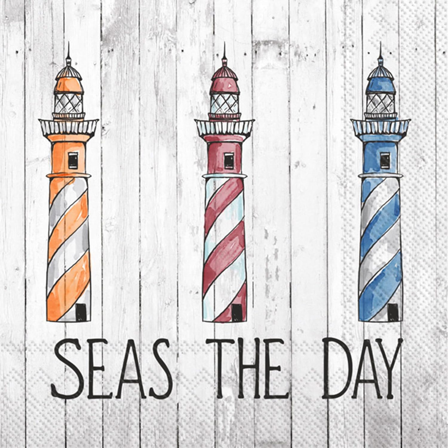Amazon.com: Seas The Day Lighthouse Party Cocktail Napkins - 40 Count ...