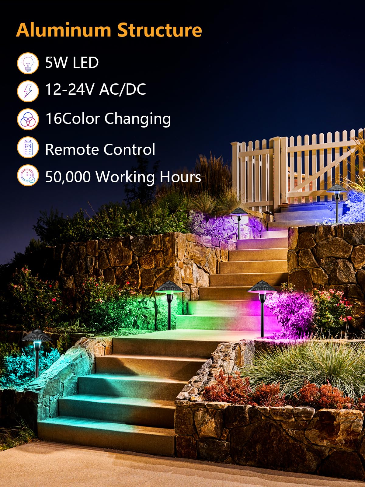Color Changing Led Low Voltage Landscape Lights 12W Color Changing LED