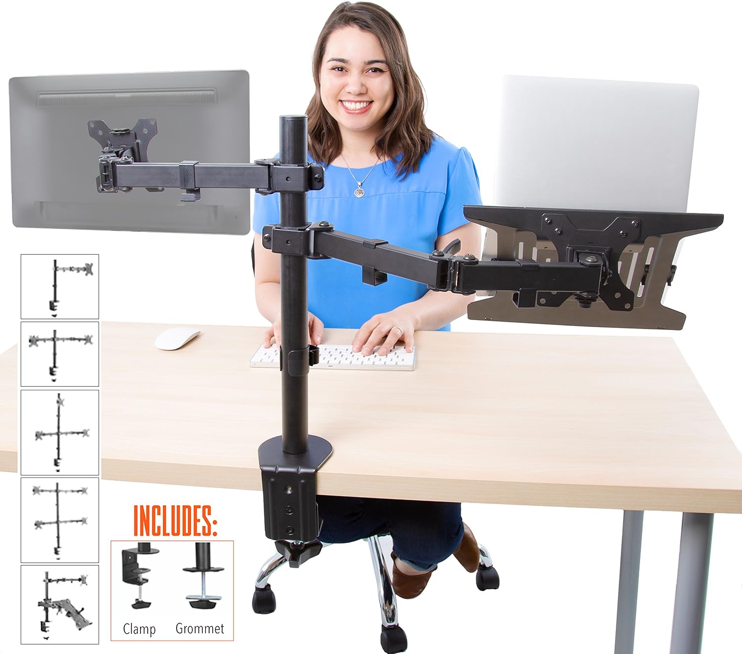 Amazon.com: Stand Steady Monitor Mount + Laptop Stand | Height ...