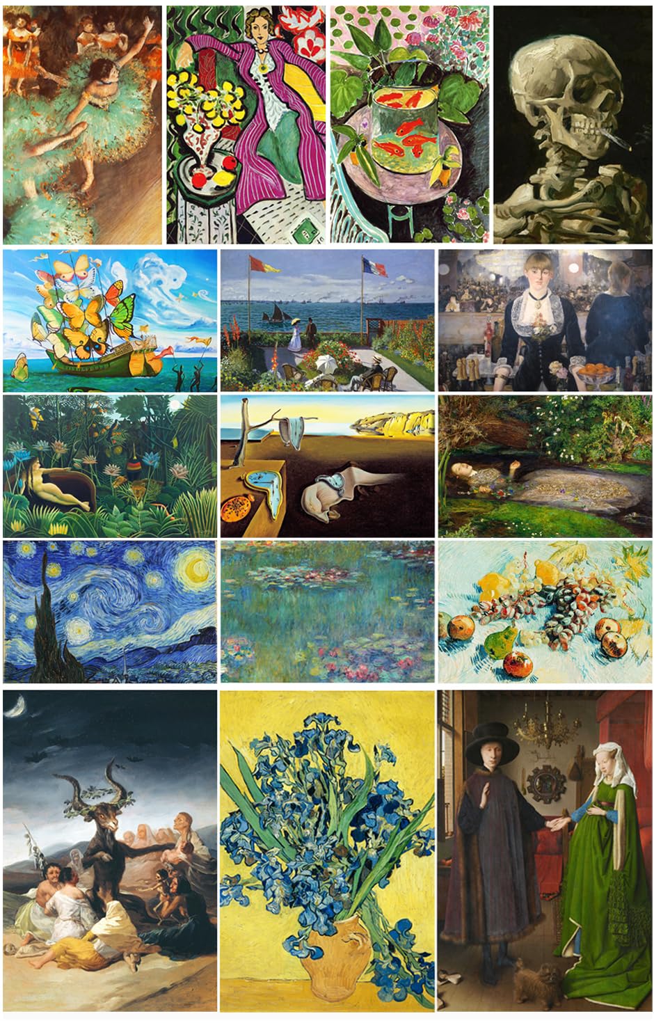 Amazon.com: Canvas Wall Art Print Set, Famous Art Prints and Posters ...