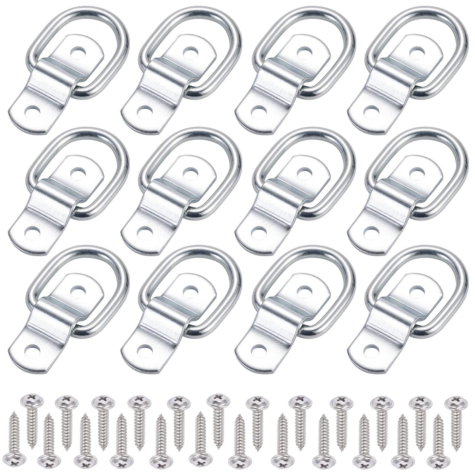Snapklik.com : CZC AUTO 12 Pack D Ring Tie Down Anchors 1/4 Heavy Duty ...