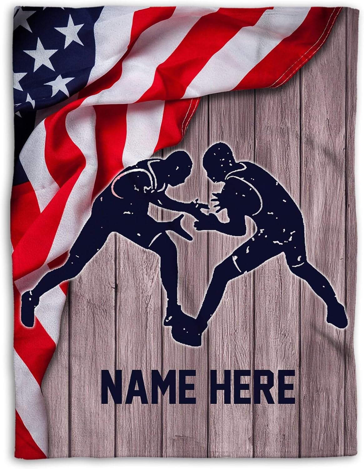 Amazon.com: Personalized Personalized Wrestling Blanket, Wrestler Us ...