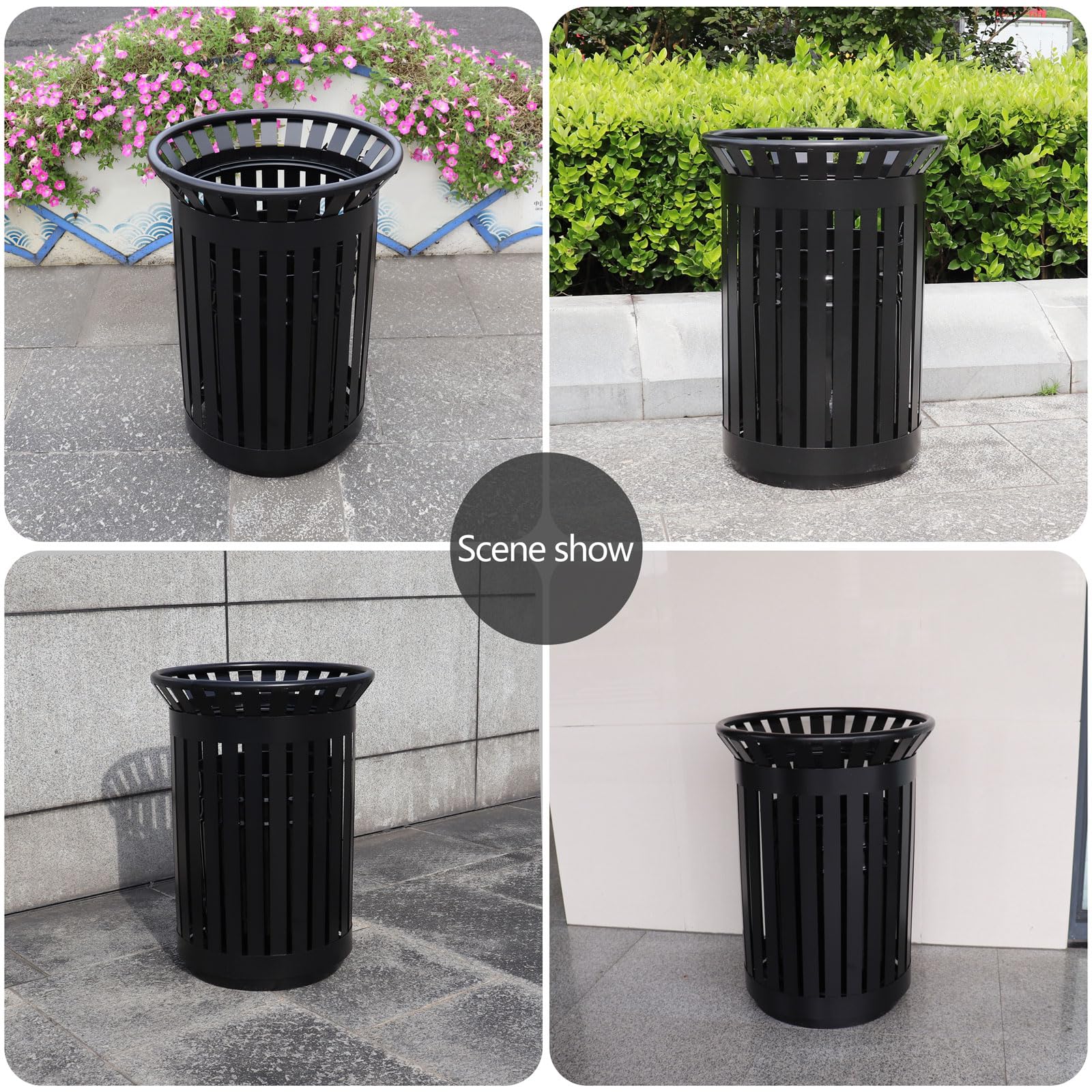 Commercial Trash Can IRONWALLS Indoor/Outdoor Trash Can With Lid, Heavy ...