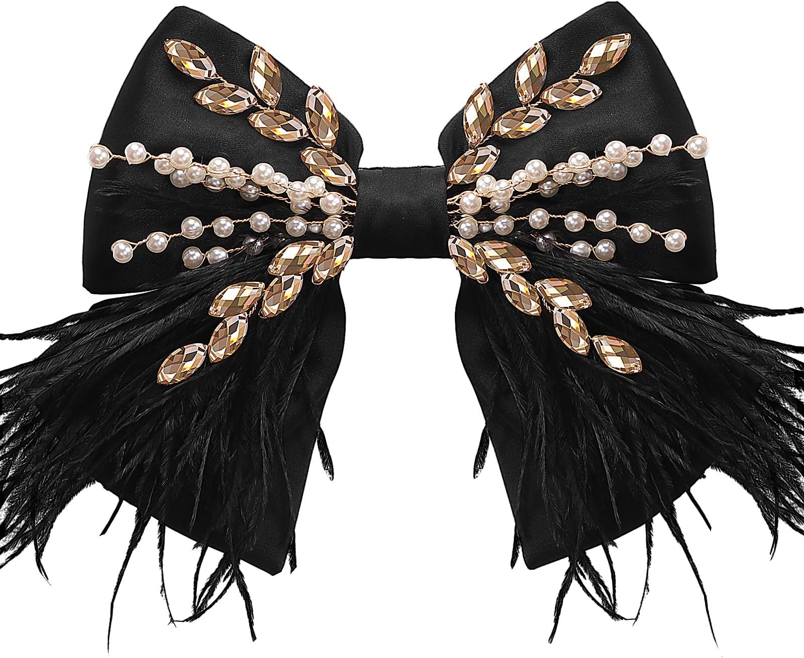 Amazon.com : CROWN GUIDE Large Hair Bows Clips for Women Girls Silk ...