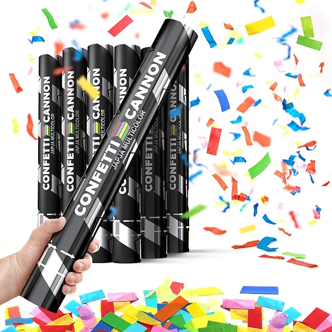 Amazon.com: Confetti Cannon - 16" X-Large Party Poppers Confetti Shooters, Multicolor ...