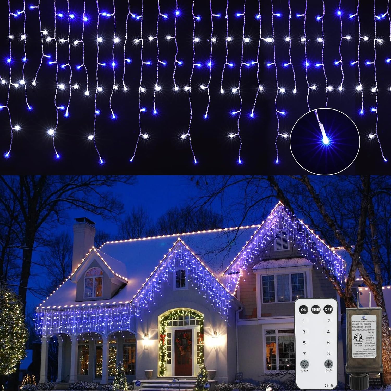 Icicle Lights Outdoor - 40 FT 432 LED Icicle Christmas Lights with 81 ...
