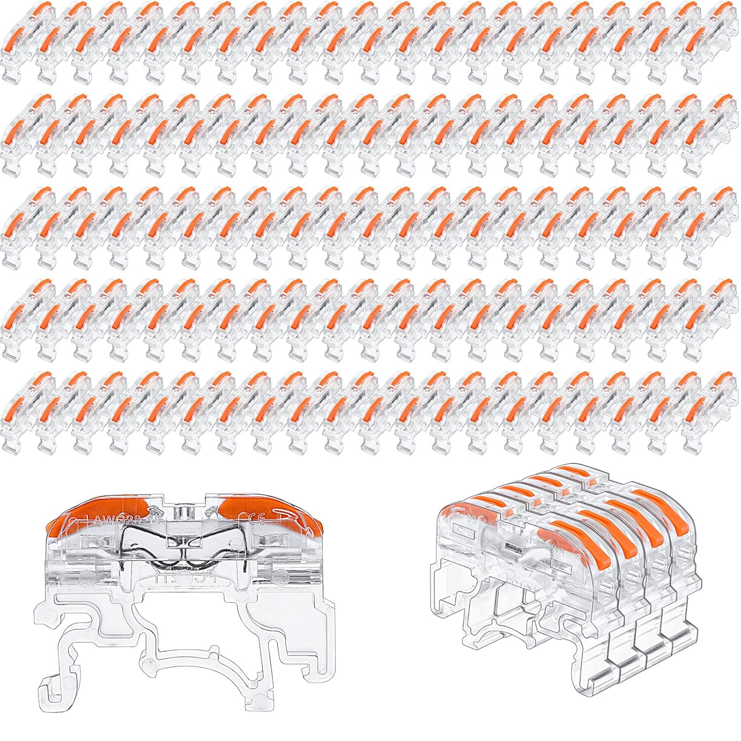 Buy DIN Rail Terminal Blocks Kit Transparent Aluminum Guide Rail ...