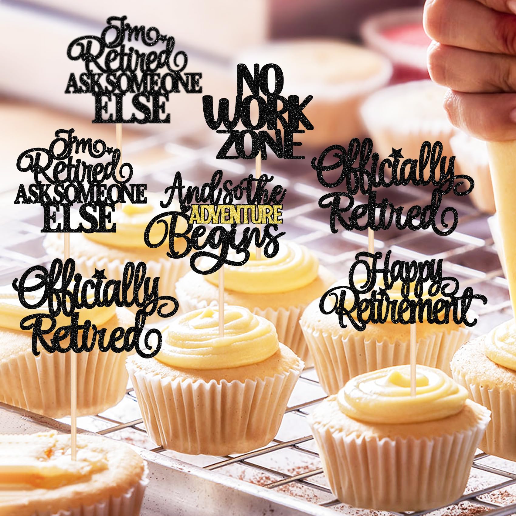 Snapklik.com : 30 PCS Happy Retirement Cupcake Toppers Officially ...