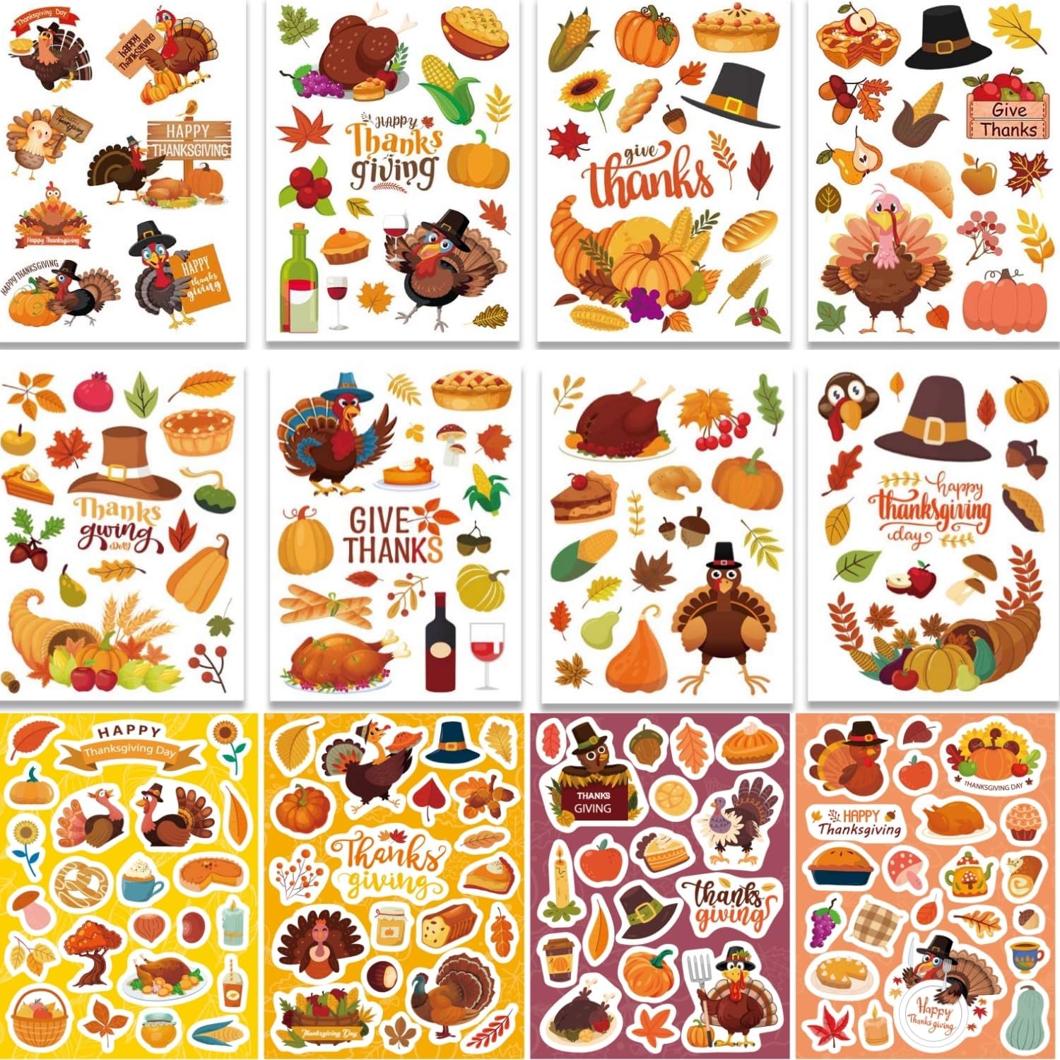 Amazon.com: 293Pcs Thanksgiving Stickers for Kids, Turkey Stickers ...