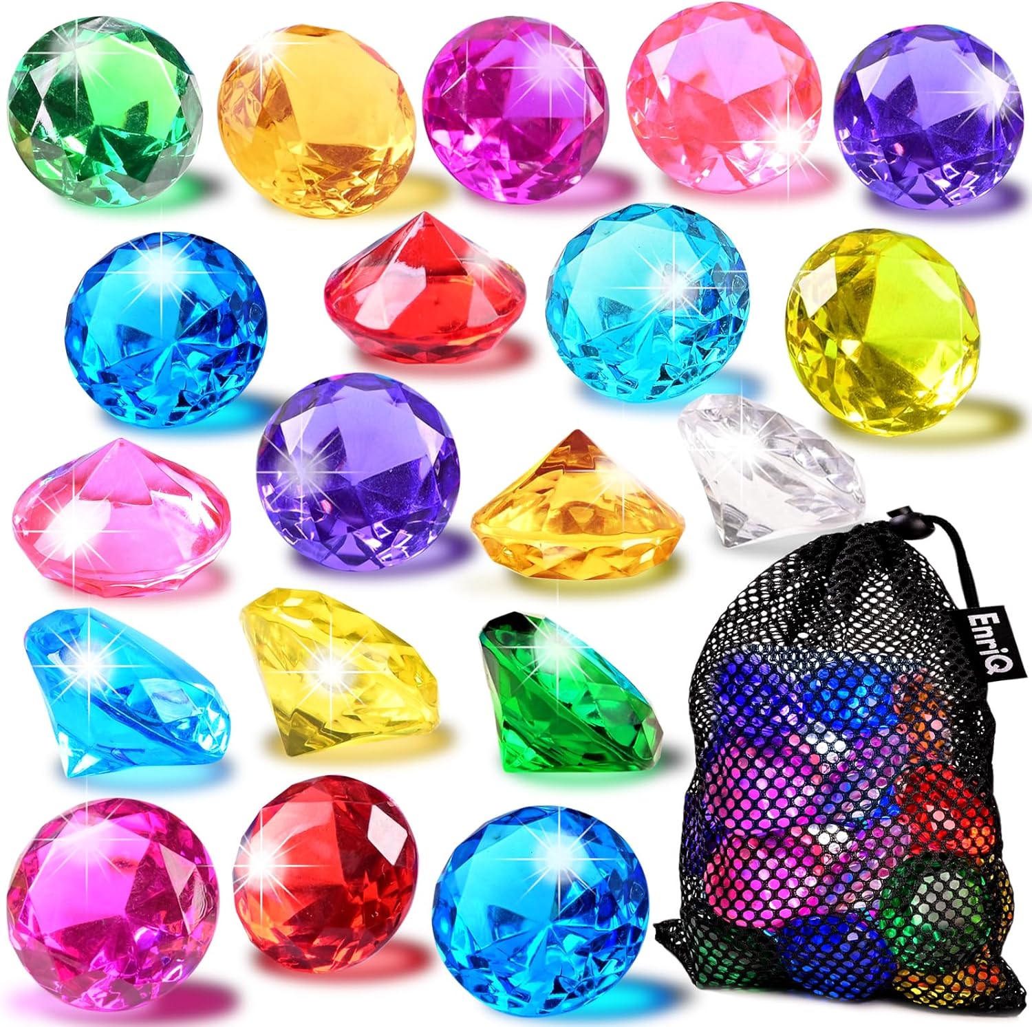 Amazon.com: EnriQ Diving Gems Pool Toys 18 Colorful Diamond Swim Dive ...